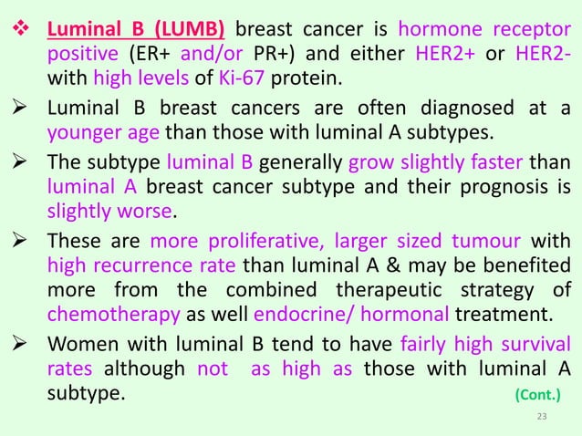 Molecular Subtypes of Breast Cancer | PPTX | Cancer | Diseases and ...