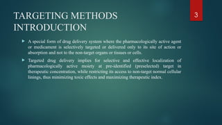 Targeting methods: introduction, preparation, nanoparticles & liposomes ...