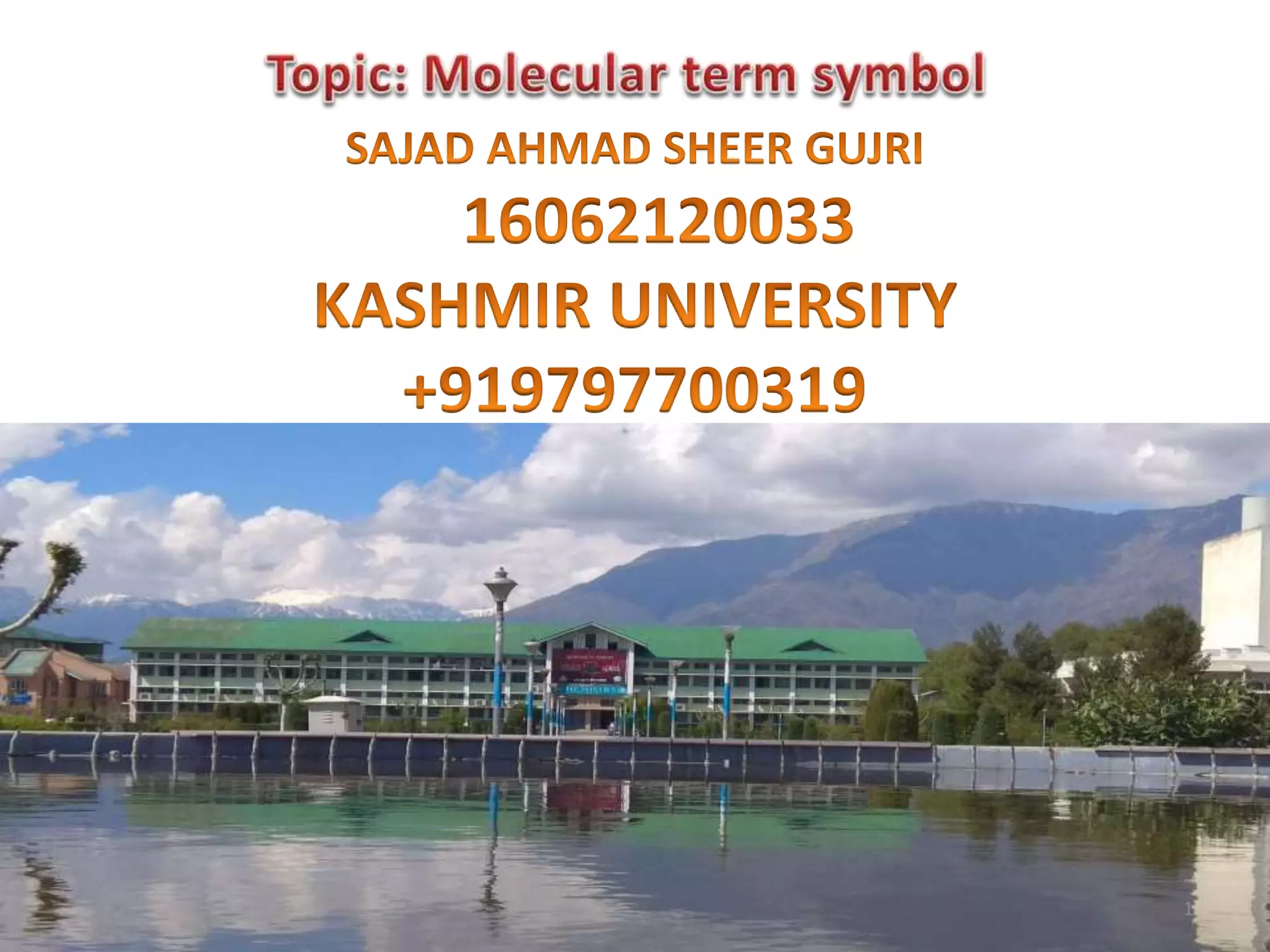 Molecular term sybol | PPTX