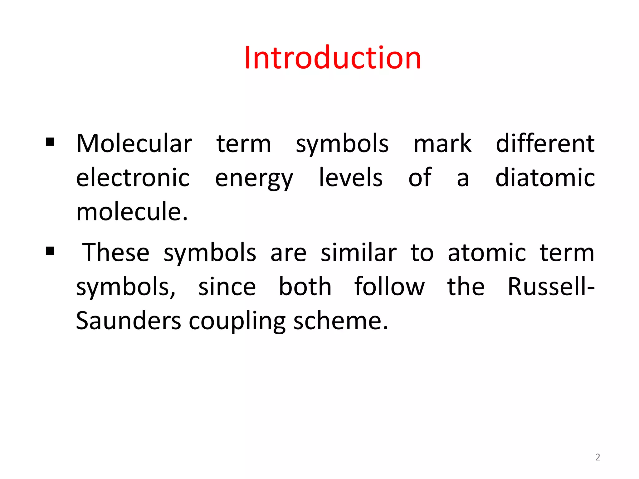 Molecular term sybol | PPTX