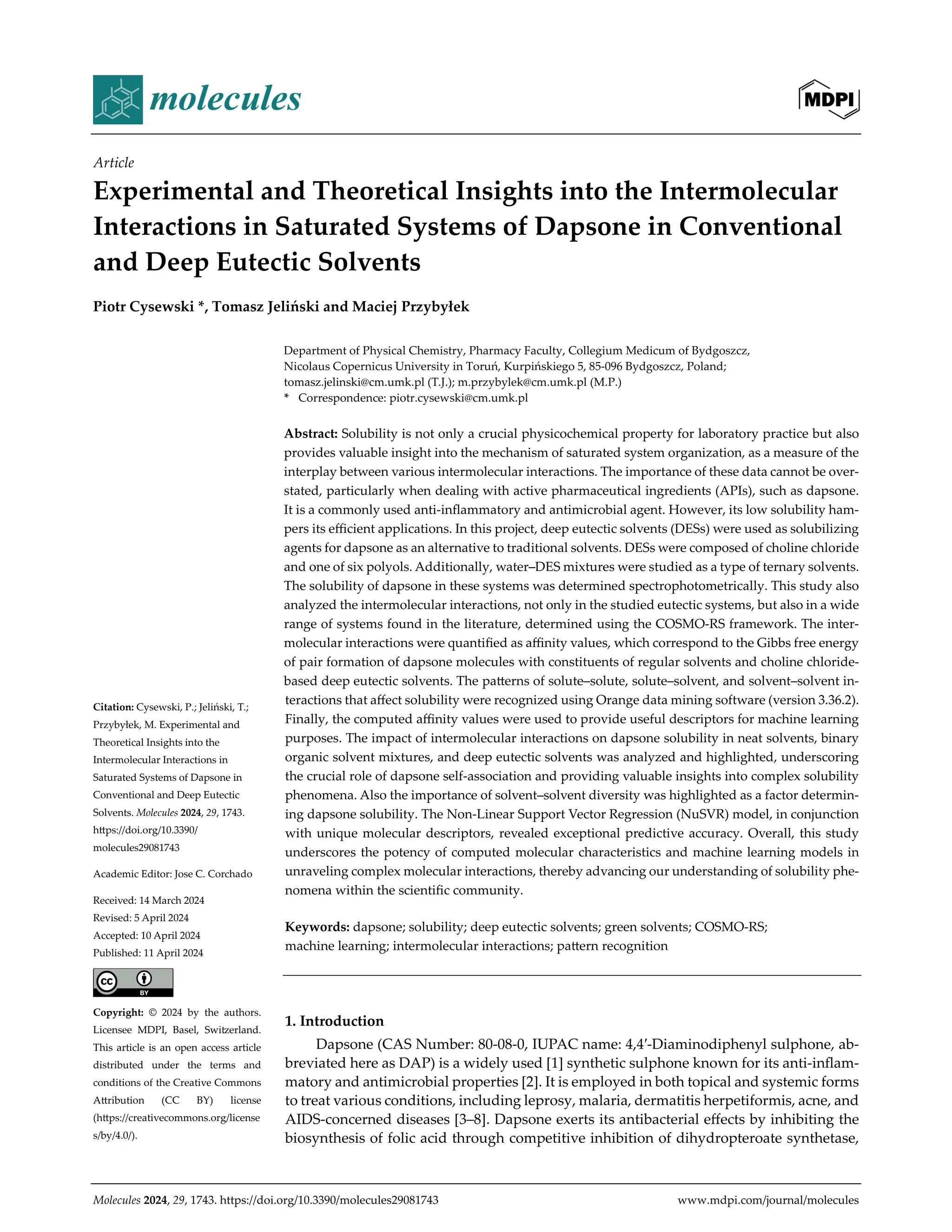 Experimental And Theoretical Insights Into The Intermolecular