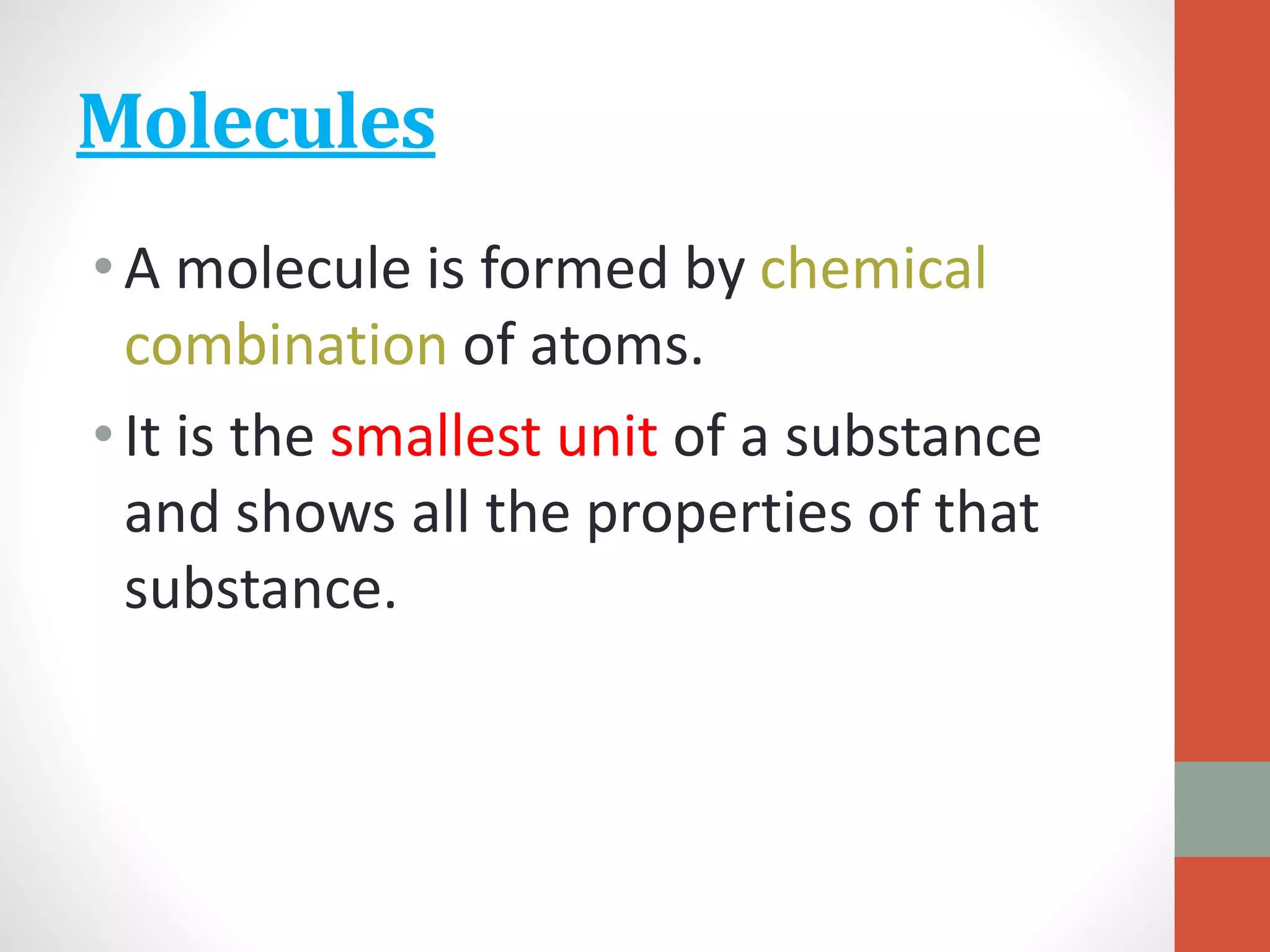 Molecules and its types | PPTX