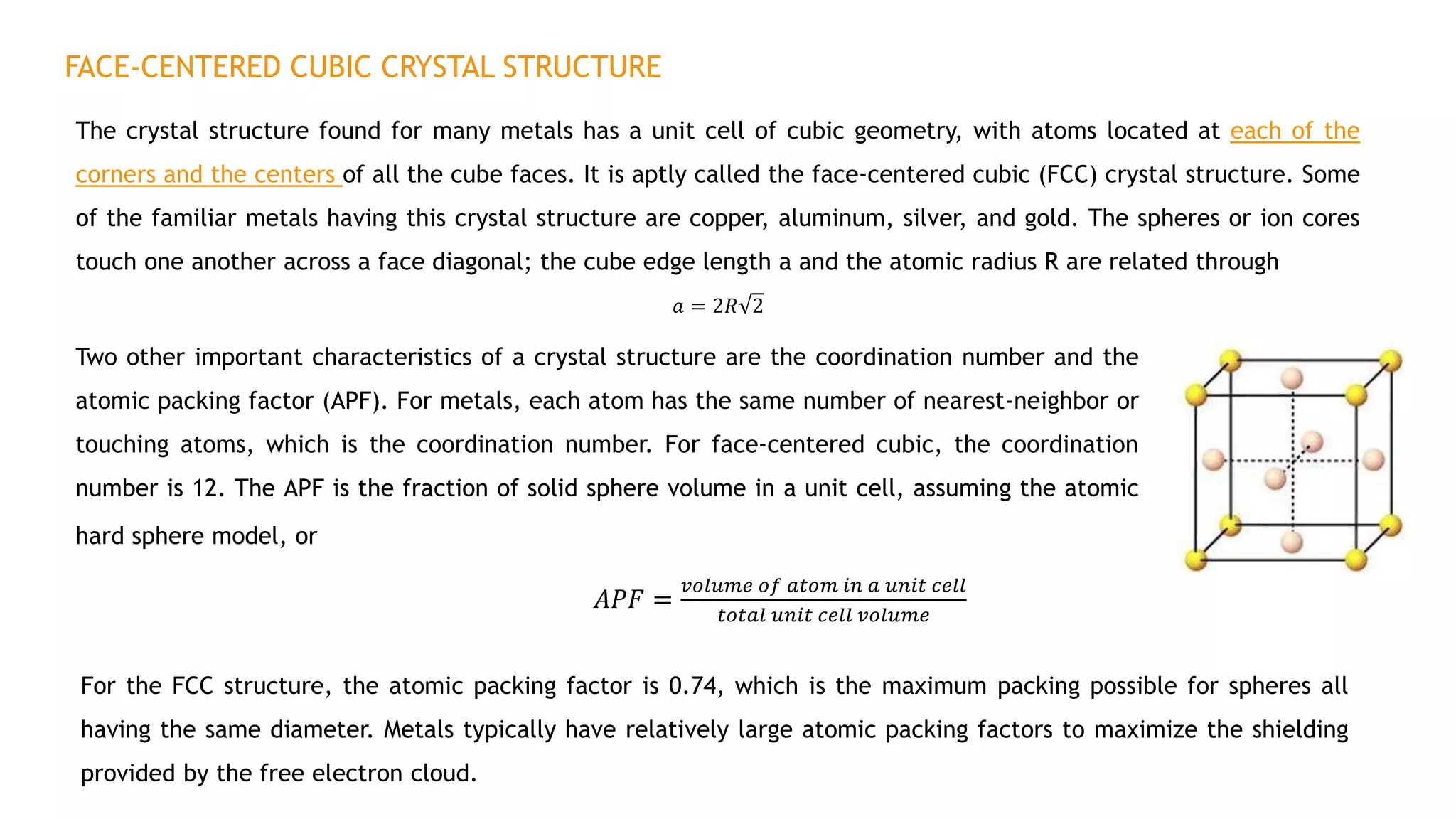 Molecules and metallic crystal structure | PPTX