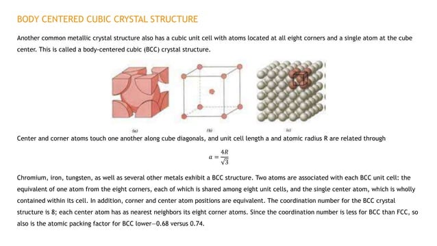 Molecules and metallic crystal structure | PPTX