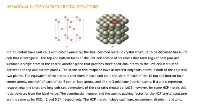 Molecules and metallic crystal structure | PPTX