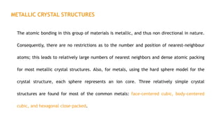 Molecules and metallic crystal structure | PPTX