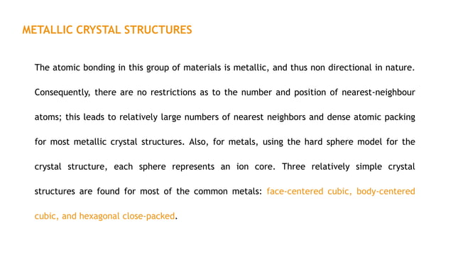 Molecules and metallic crystal structure | PPTX