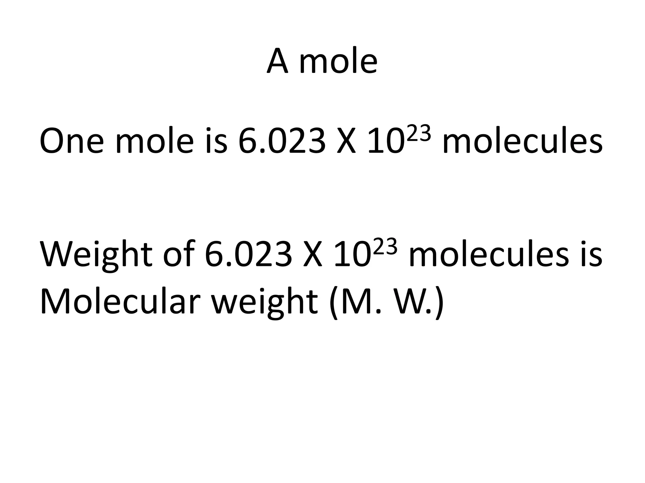 Molecules, mole and molarity | PPTX