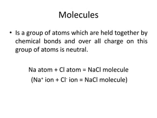 Molecules, mole and molarity | PPTX