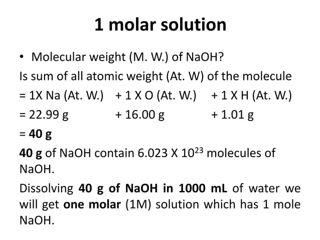 Molecules, mole and molarity | PPTX