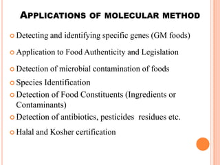 Molecular detection of food borne pathogens-presentation | PPTX