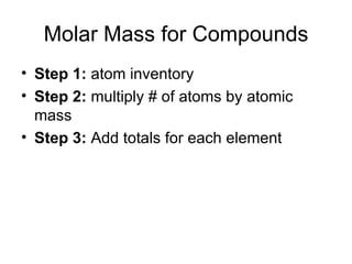 Mole intro and molar mass | PPT