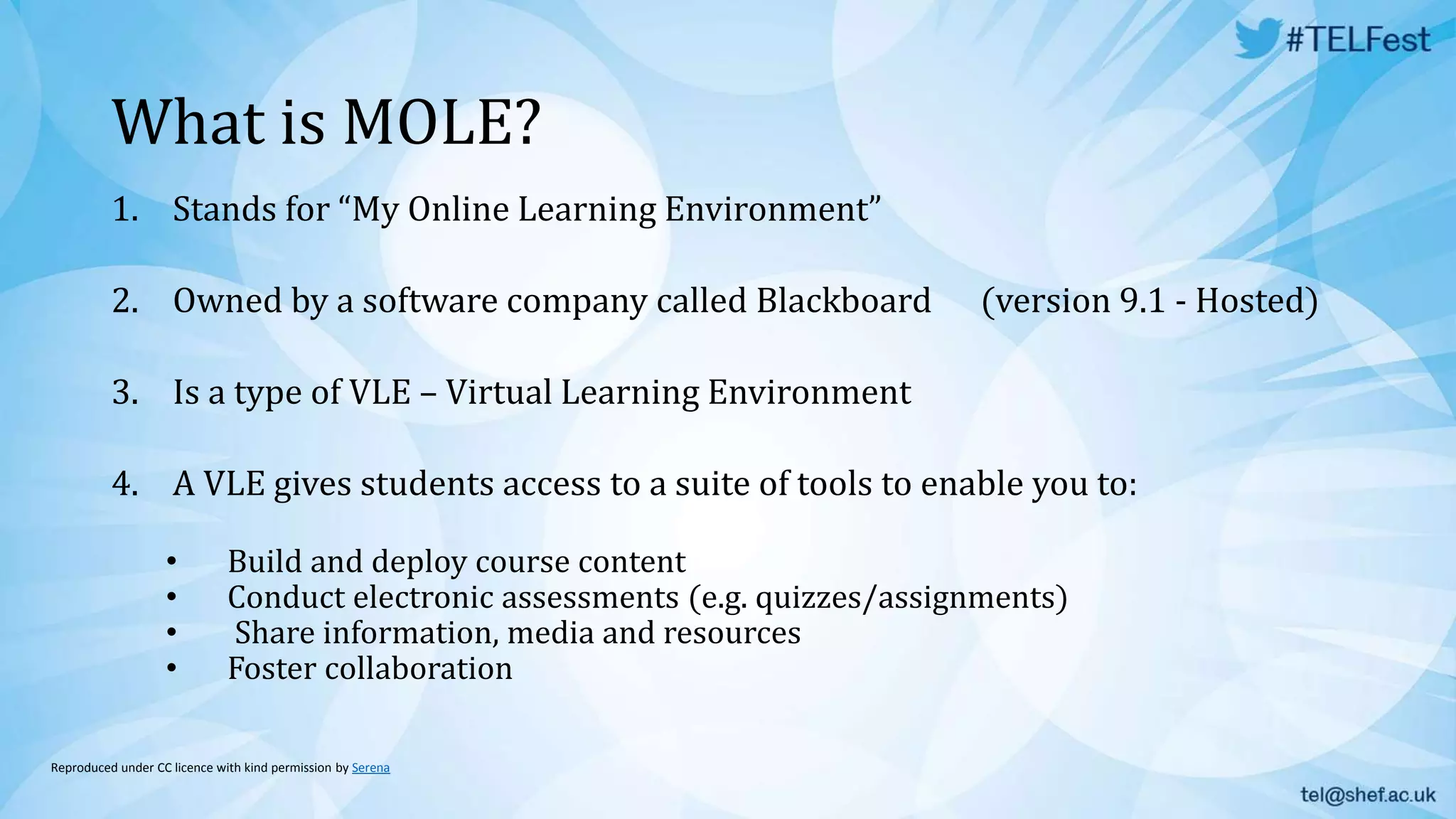 Introduction to MOLE - TELFest | PPT