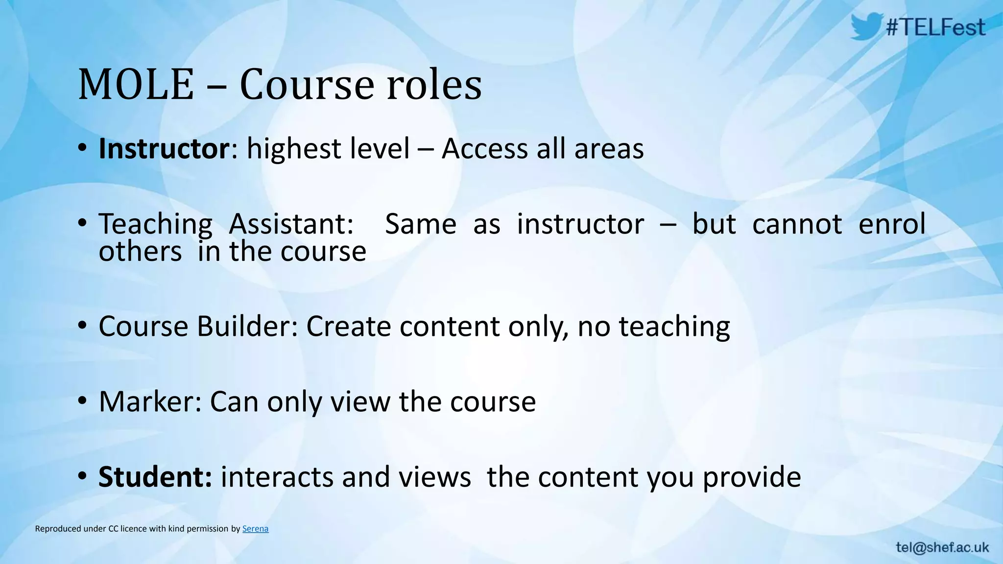 Introduction to MOLE - TELFest | PPT