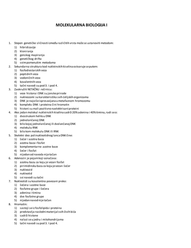 Molekularna biologija i nnn | DOCX