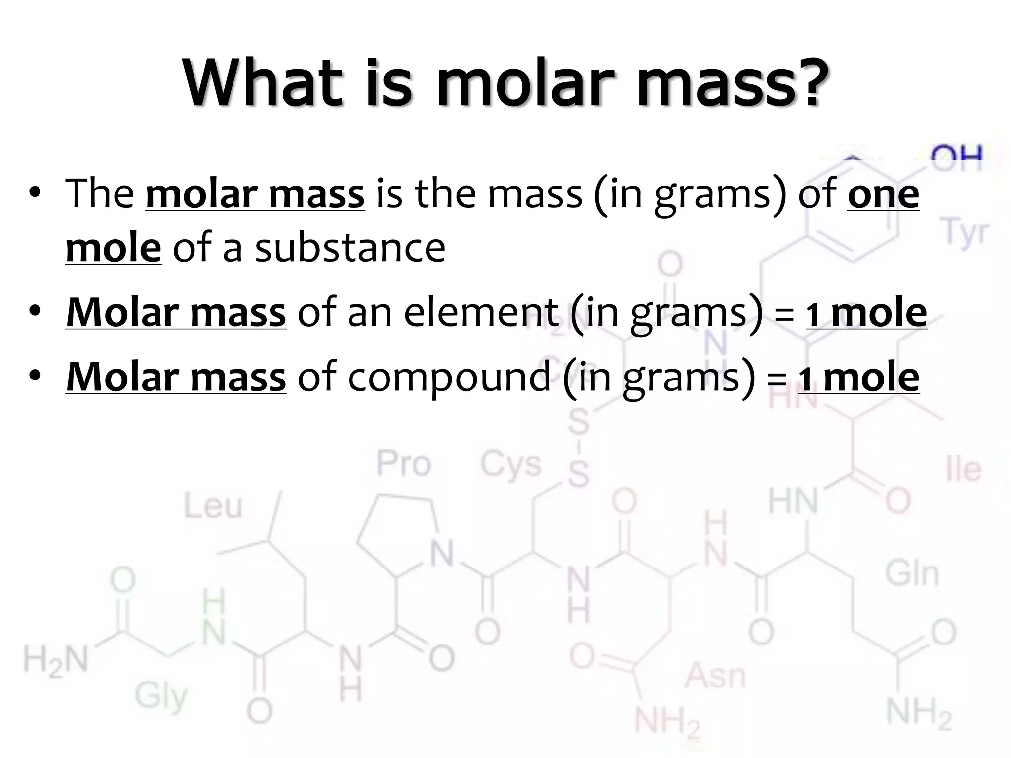 Moles and molar mass | PPTX