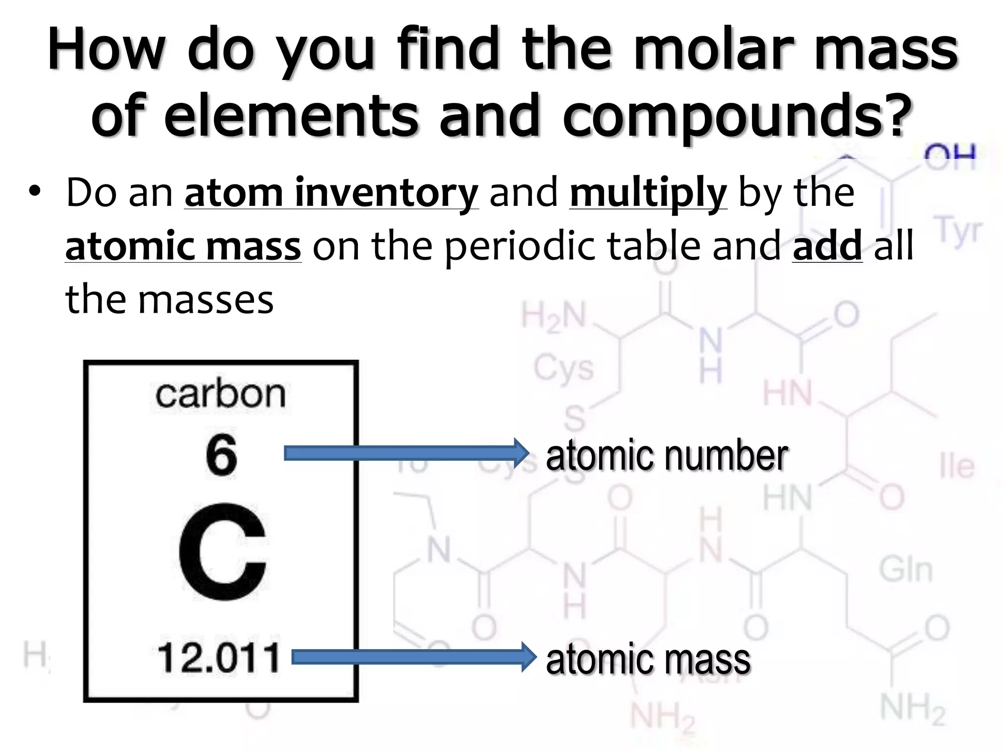 Moles and molar mass | PPTX