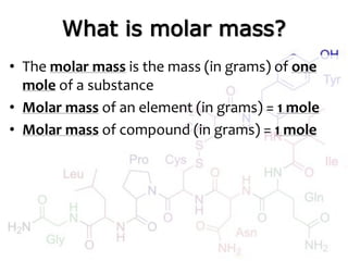 Moles and molar mass | PPTX