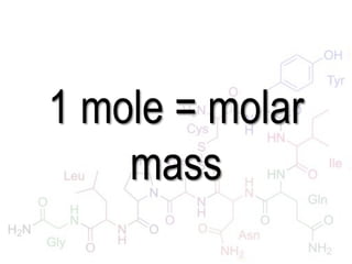 Moles and molar mass | PPTX