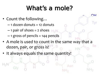 Moles and molar mass | PPTX