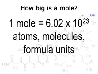 Moles and molar mass | PPTX