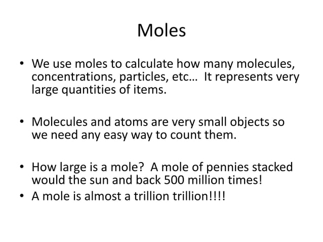 Moles, Calculations, Dimensional Analysis!!! | PPT