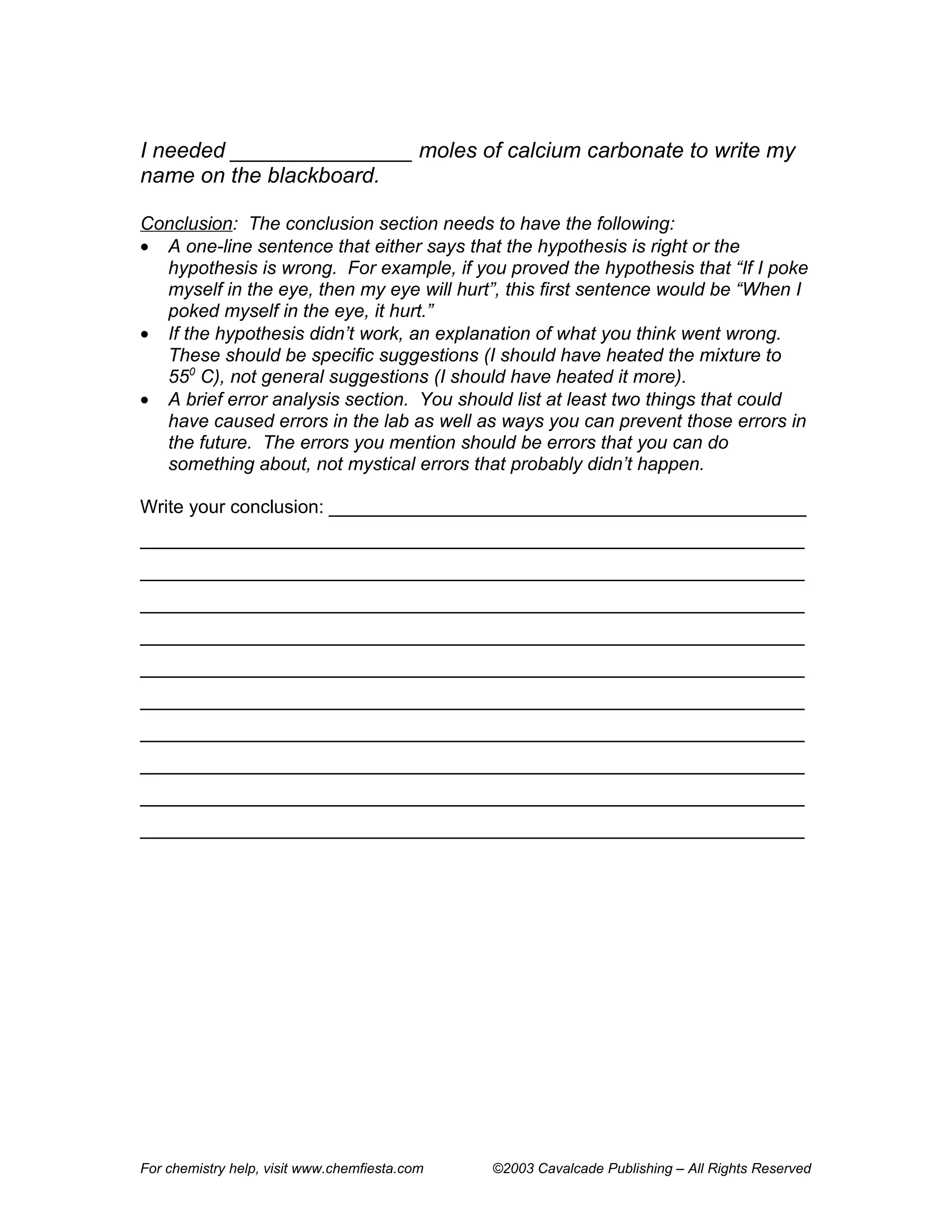 Chemistry - Moles of Chalk Lab | DOC | Chemistry | Science