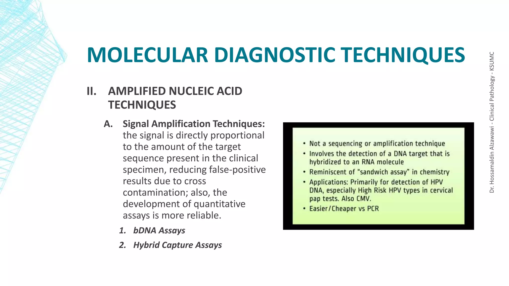 Molecular diagnostic techniques | PPTX