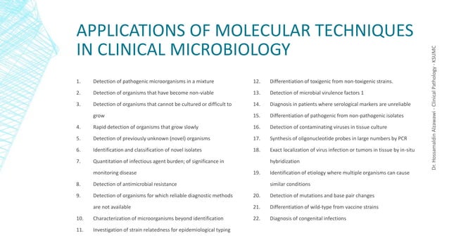 Molecular diagnostic techniques | PPTX | Infectious Diseases | Diseases ...