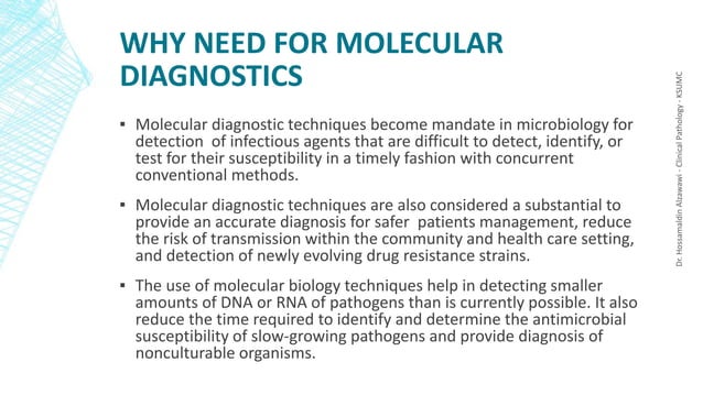 Molecular diagnostic techniques | PPTX | Infectious Diseases | Diseases ...
