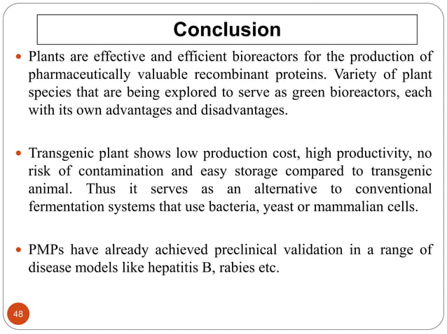Plant molecular farming for recombinant therapeutic proteins | PPTX ...