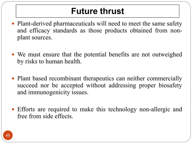 Plant molecular farming for recombinant therapeutic proteins | PPTX ...
