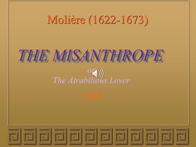 Moliere "The Misanthrope" Discussion | PPT