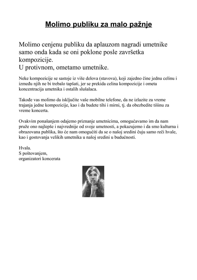 Molimo publiku za malo pažnje (MDB) | PDF