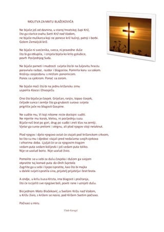 Molitva za Matu Blazekovica | DOCX