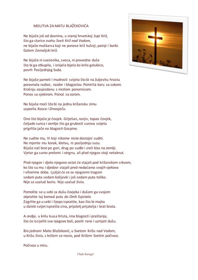 Molitva za Matu Blazekovica | PDF