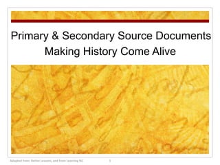 Mollie3 PowerPoint Primary/Secondary sources | PPTX | Secondary ...