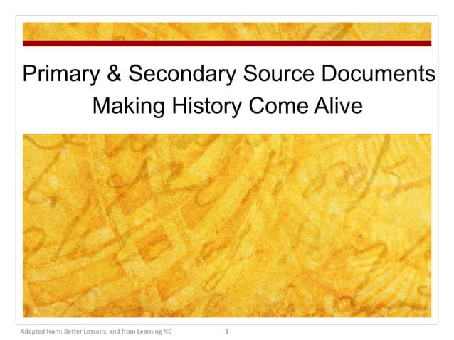 Mollie3 PowerPoint Primary/Secondary sources | PPTX | Secondary ...