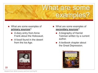 Mollie3 PowerPoint Primary/Secondary sources | PPTX | Secondary ...