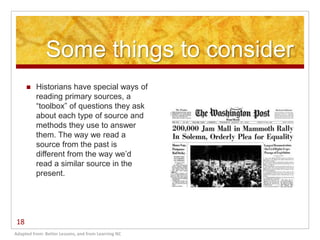 Mollie3 PowerPoint Primary/Secondary sources | PPTX | Secondary ...