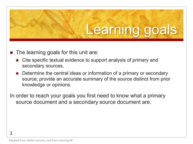 Mollie3 PowerPoint Primary/Secondary sources | PPTX | Secondary ...