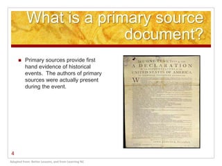 Mollie3 PowerPoint Primary/Secondary sources | PPTX | Secondary ...