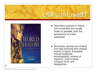 Mollie3 PowerPoint Primary/Secondary sources | PPT