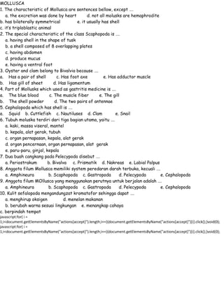Mollusca | PDF