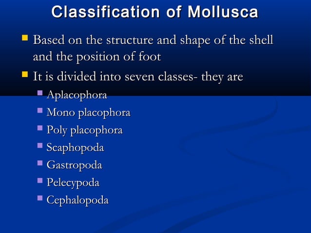 Mollusca general characters and classification | PPT