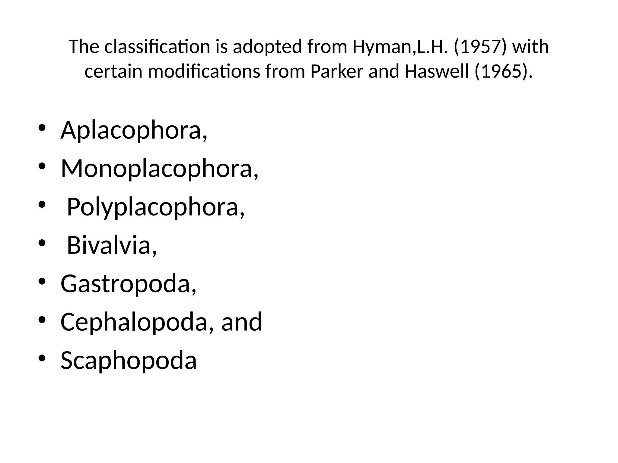 Mollusca Classification upto Class Level | PPTX