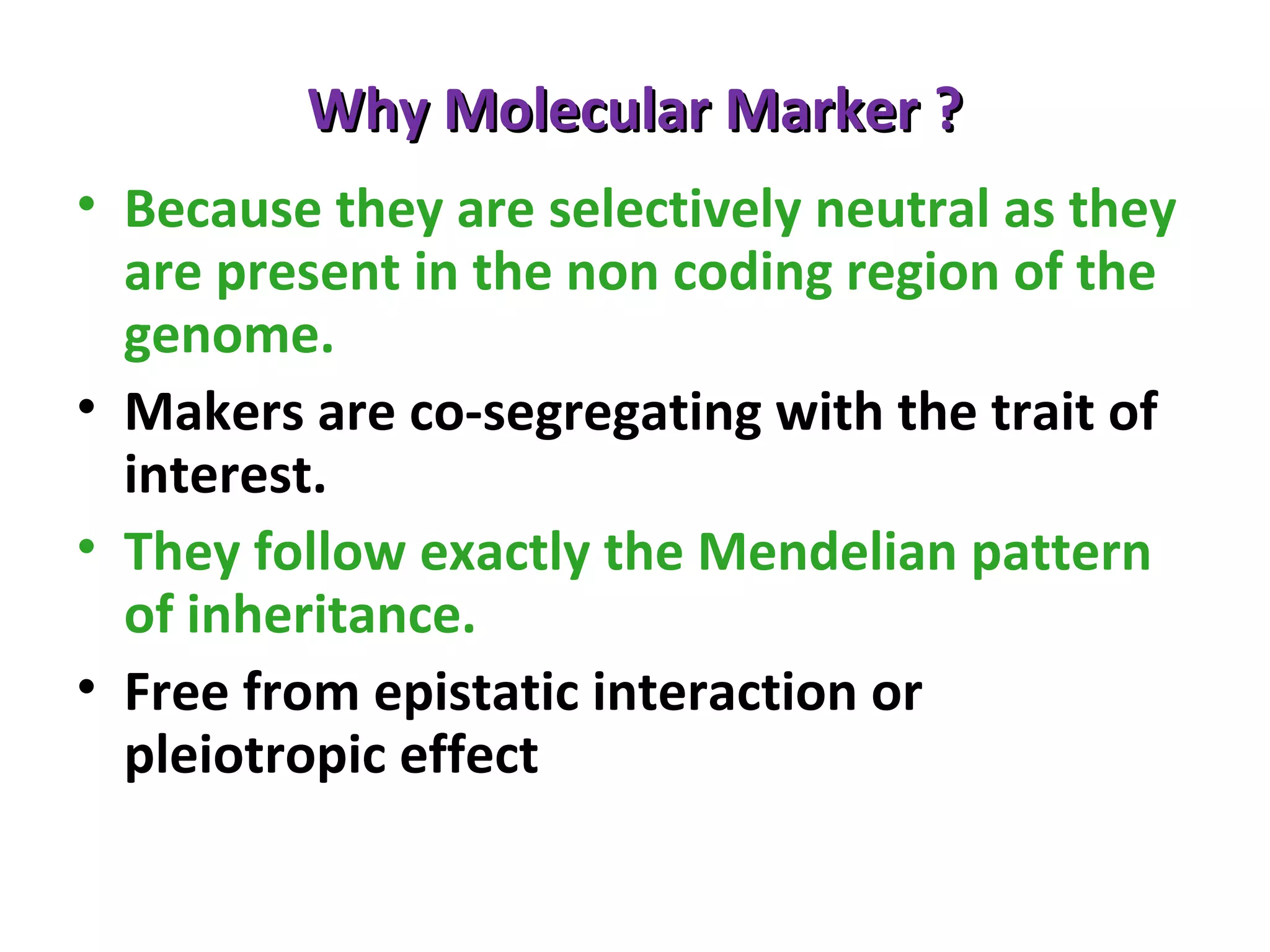 Molecular Markers, their application in crop improvement | PPT
