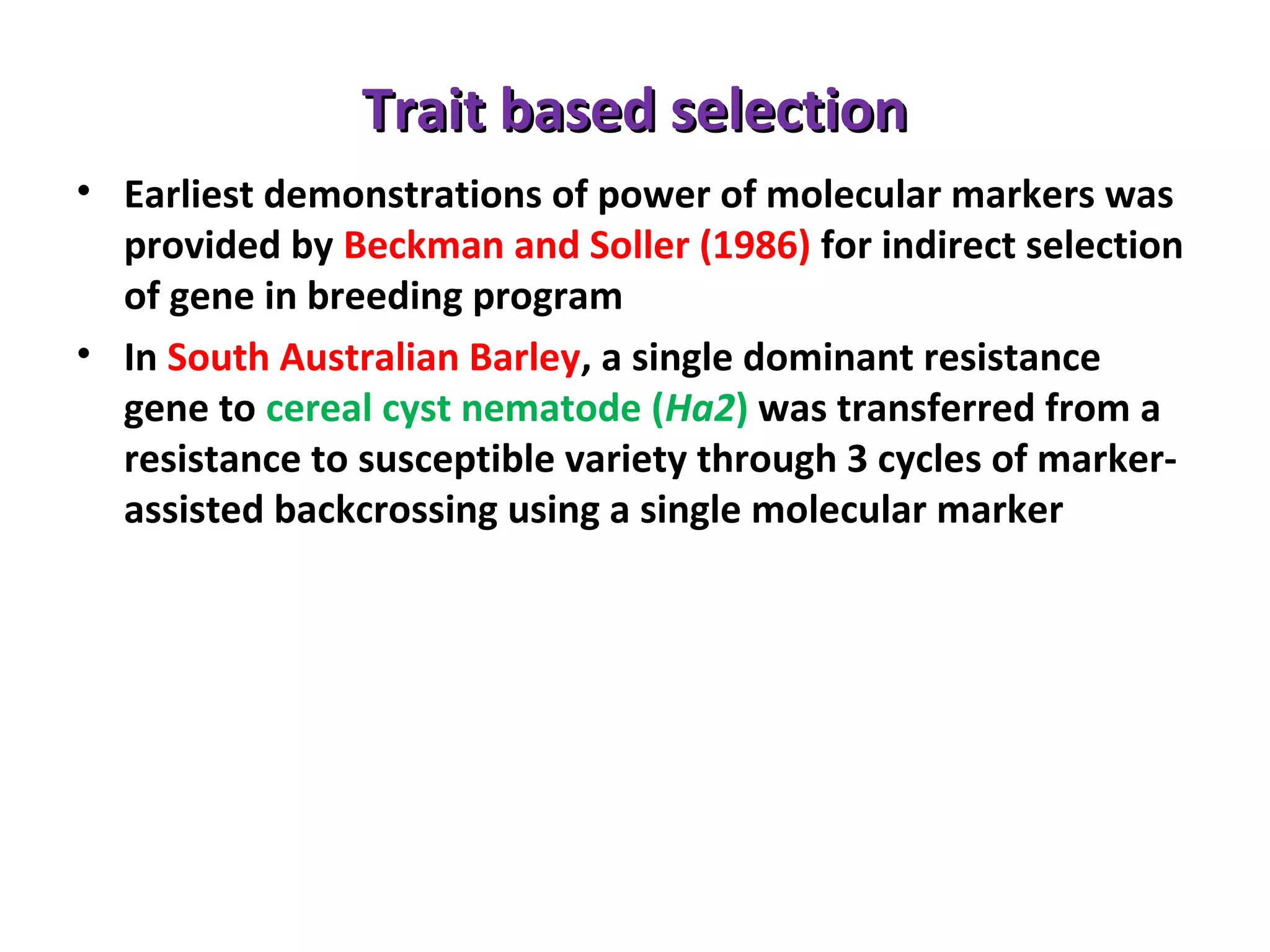 Molecular Markers, their application in crop improvement | PPT