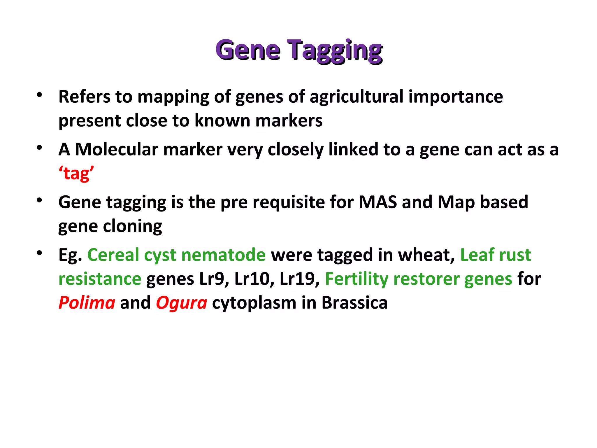 Molecular Markers, their application in crop improvement | PPT