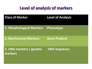 Molecular Markers, their application in crop improvement | PPT